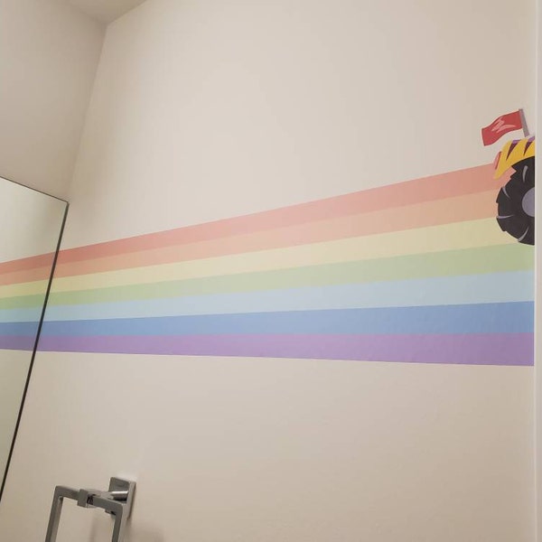 Rainbow Wall Border, Rainbow Wall Border Removable Fabric Wall Decal ...