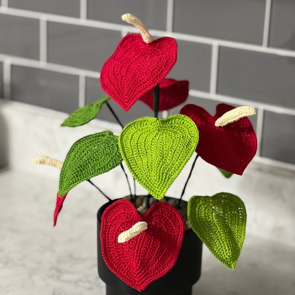 Crochet Anthurium Pattern - Crochet Flower Pattern - Photo Tutorial ...