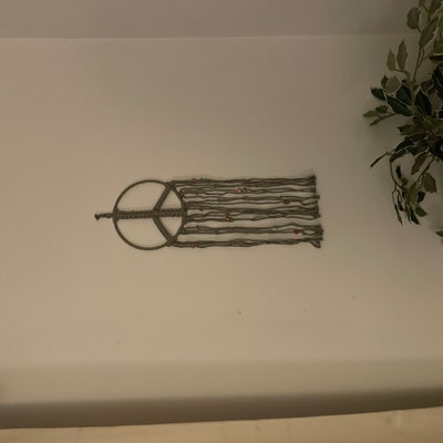 Macrame Peace Sign, Hippie Decor, Boho Home Decor, Peace Sign Decor ...