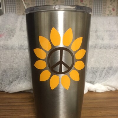 Peace Sign Sunflower Decal Car Decal Yeti Decal MacBook - Etsy