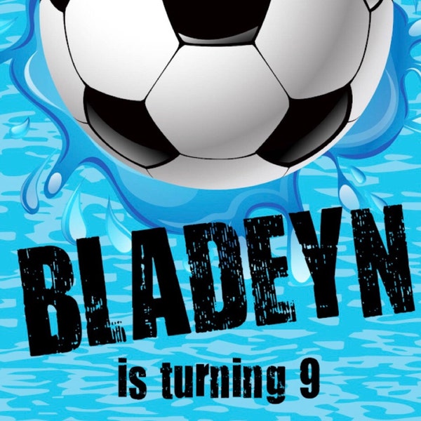 Editable Soccer Pool Party, Birthday Invitation, Printable Template ...