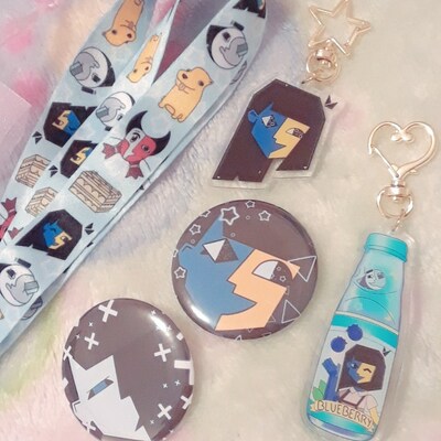 ENA Merch Bundle W/ Charms, Buttons, and a Lanyard - Etsy