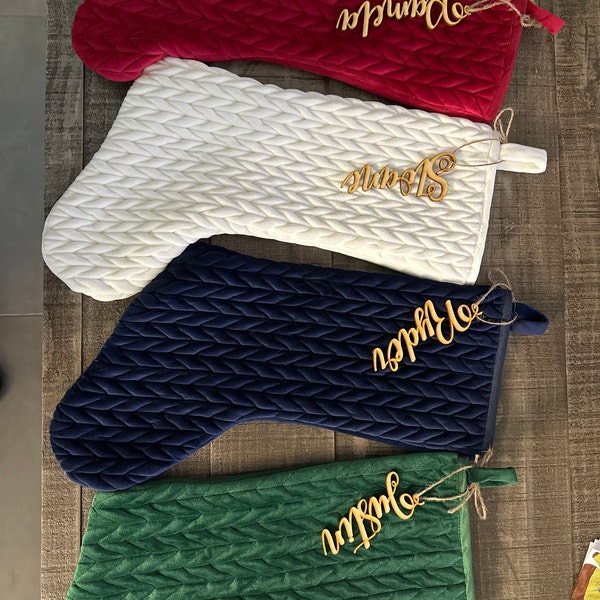 Stocking Name Tags Wooden Personalized Stocking Tag Fragile Nametag ...
