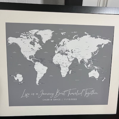 United States Map Romantic Gift for Him Unframed Couples Travel Map ...