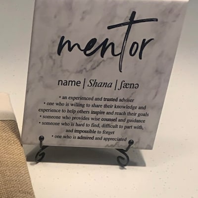 Marble Mentor Plaque With Stand, Thank You Mentor Sign, Custom Boss Appreciation for Retirement ...