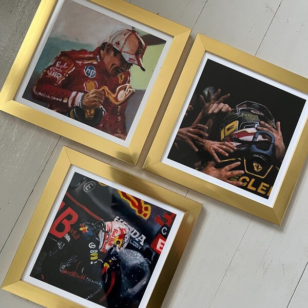 Number One | Sebastian Vettel Finger Point Celebration Oil Painting ...