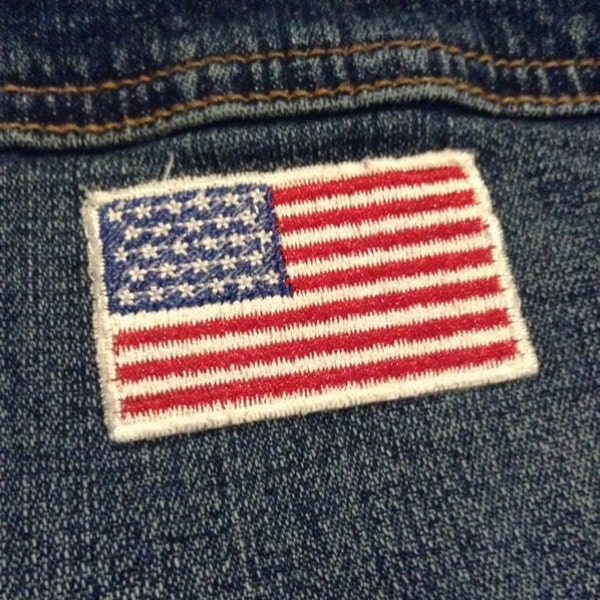 Tiny American Flag Patch Custom Made Colors - Etsy