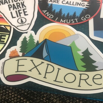 Explore Vinyl Sticker / Camping Sticker / Illustrated Bumper Sticker ...
