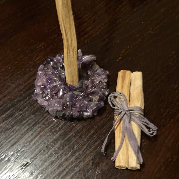 Amethyst Incense Holder With 3 Incense Sticks! Gifts for Her / Gems ...