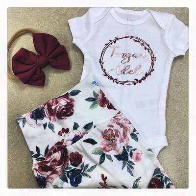 Baby Girl Coming Home Outfit Name Bodysuit Personalized Going - Etsy