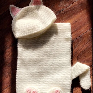 Baby Cat Cocoon Hat & Booties Crochet Pattern - Etsy