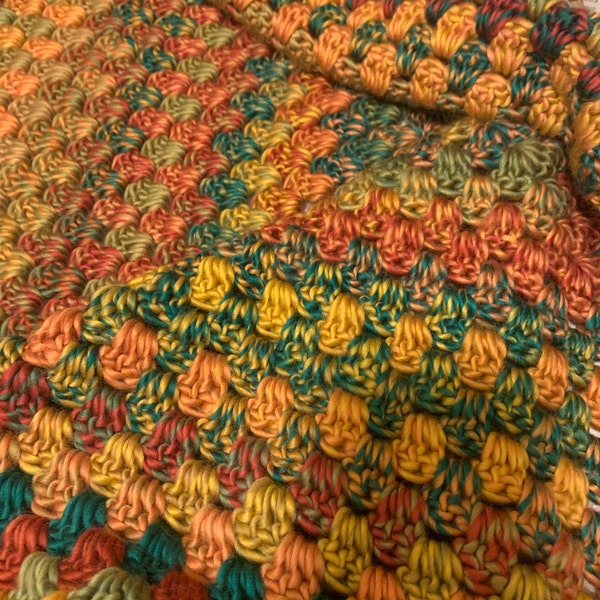 Large Painted Desert Crochet Granny Square Baby or Toddler Blanket- Lap ...