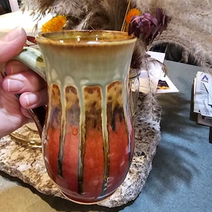 Straight Red Handmade Pottery Mug, Pottery Coffee Mugs, Ceramic Coffee ...