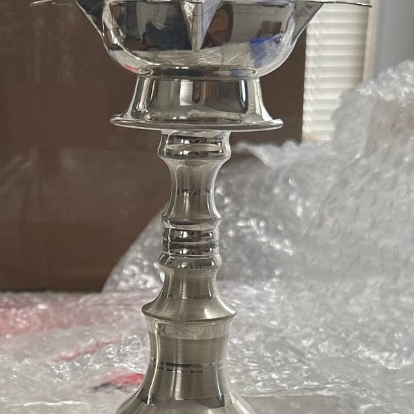 Pure Silver Kerala Kuthu Vilakku/lamp- Pure Silver Gift Items- Pooja ...
