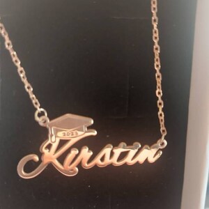 Personalized Graduation Necklace, Custom Bachelor Cap Necklace ...
