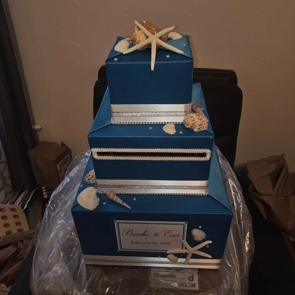 Beach Ocean-seashells Theme Wedding Card Box-any Colors - Etsy