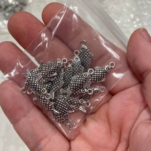 50 Heart Charms,love Pendant,made With Love, Antique Silver Tone,double ...