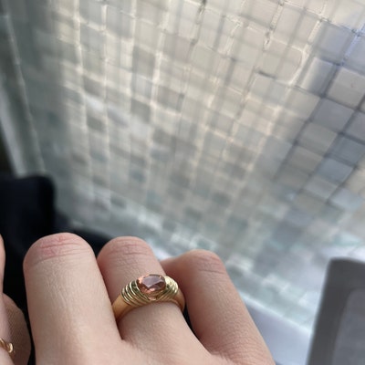 Three Stone Wedding Band,solid Gold Stacking Rings for Women,14k Gold ...