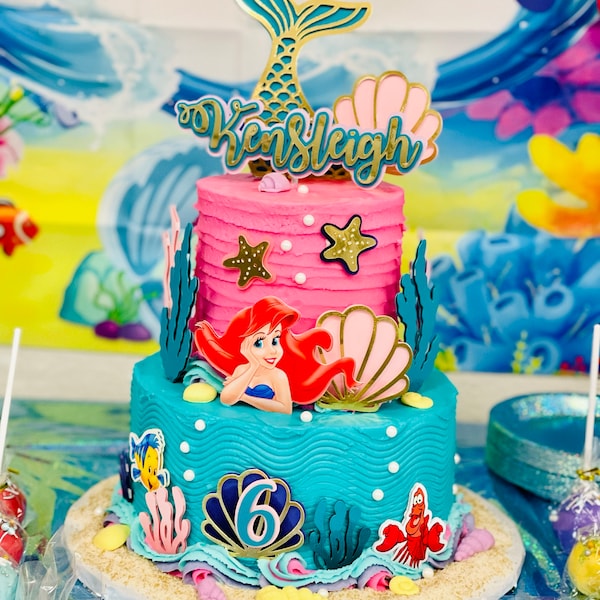 Ariel Cake Topper | Ariel Party | Ariel Birthday | Ariel Girls Birthday ...