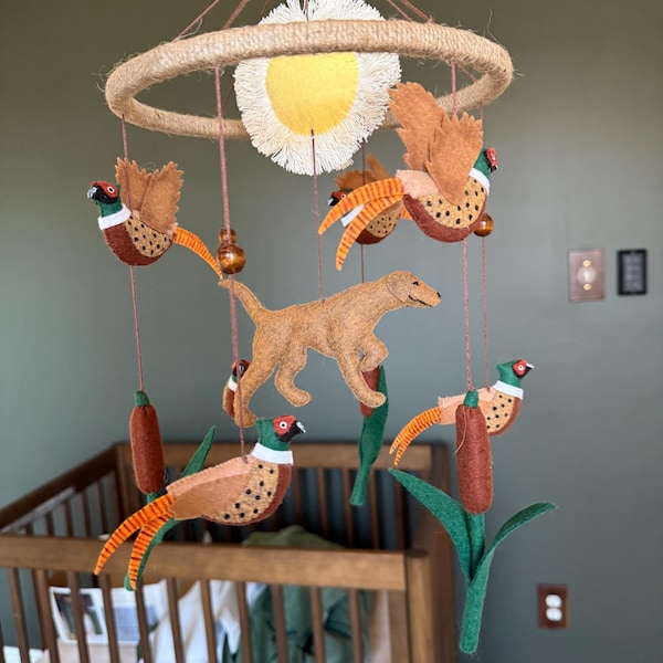 Duck Mobile for Crib, Mallard Duck Nursery Decor, German Shorthaired ...