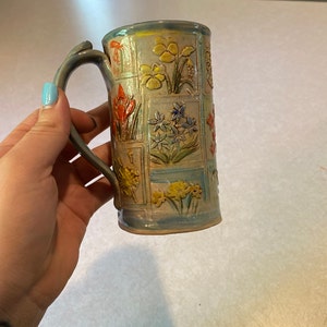 DAISY MUG SPRING Flower Mug 12 Oz Textured Mug Skinny - Etsy