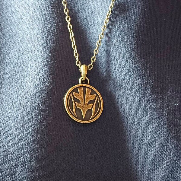 White Tiger Power Rangers Lightning Power Coin Necklace Hand Cast Metal ...
