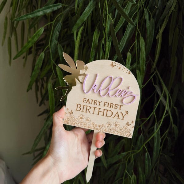 Fairy First Birthday Cake Topper, Fairy Theme Cake Smash, Fairy ...