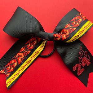 5 Yds or 3 Yds Flames Fire Cheer Cheerleading Sports Bow 4 Sizes 5/8 7/ ...