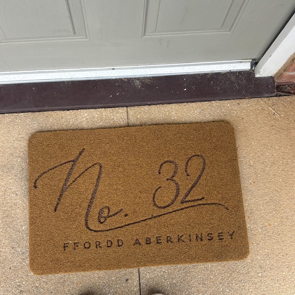 Custom Address Doormat | Personalised House Number Mat | Family Address ...