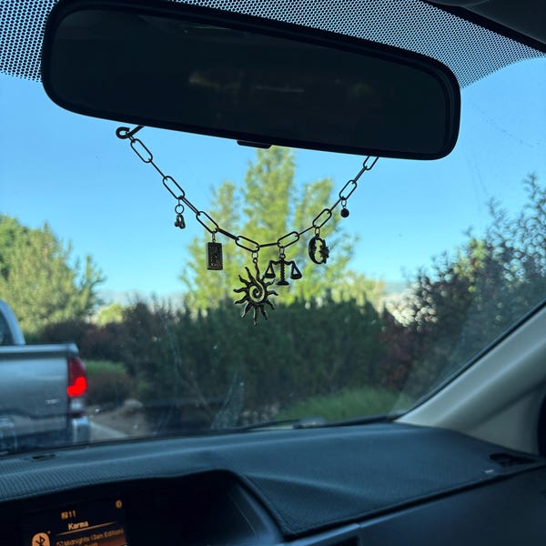 Car Charms, Engravable Rear View Mirror Chain, Make Your Own Ornament ...
