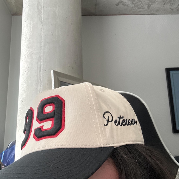 Custom Embroidered Sports Number Hat, Puff Embroidered Baseball Cap ...