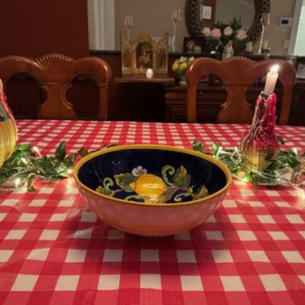 Italian Ceramic - Set of 4 Dinnerware Plate Lemons ISCHIA - Hand ...