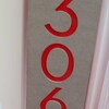 Modern House Numbers, Red Alucobond With Black Acrylic Contemporary ...