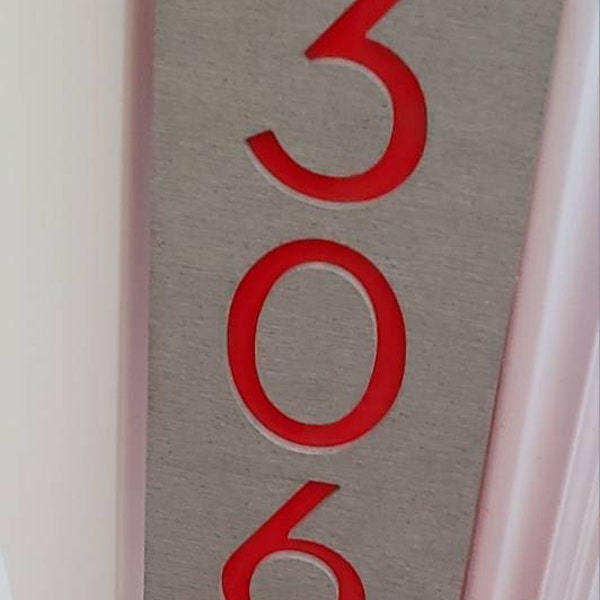 Modern House Numbers, Red Alucobond With Black Acrylic - Contemporary ...