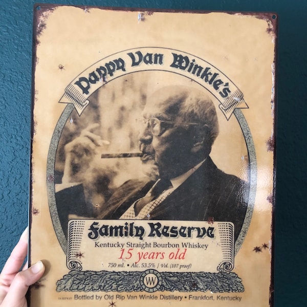 Vintage Pappy Van Winkle Bourbon Label Reproduction Metal Sign - Etsy