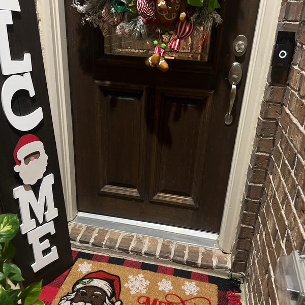Brown Santa Doormat | Merry Christmas Doormat | Black Santa Decor ...