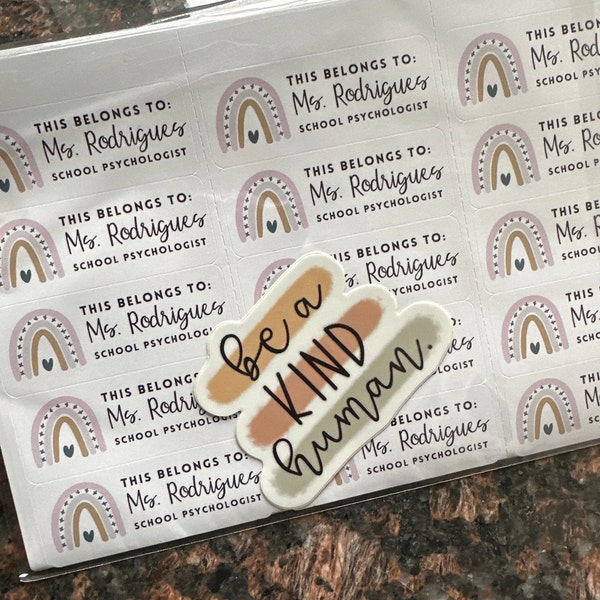 Personalized Teacher Name Stickers: Book Labels - Etsy