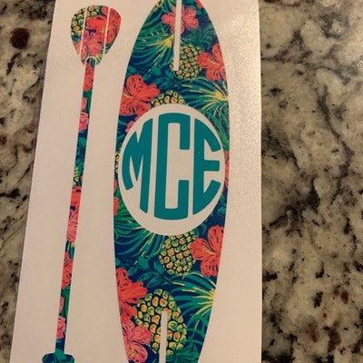 Paddle Board Monogram Car Decal Sticker, Stand up Paddle Board Decal ...