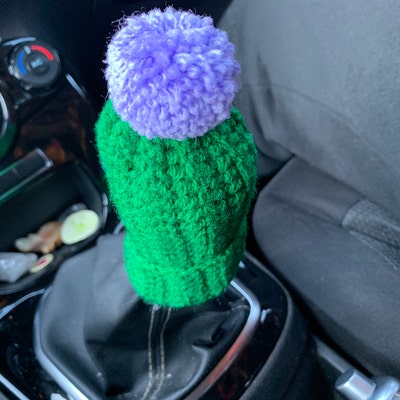 30 COLOURS Custom Gear Knob Stick Shift Cover Crochet Knitted Pom Pom ...