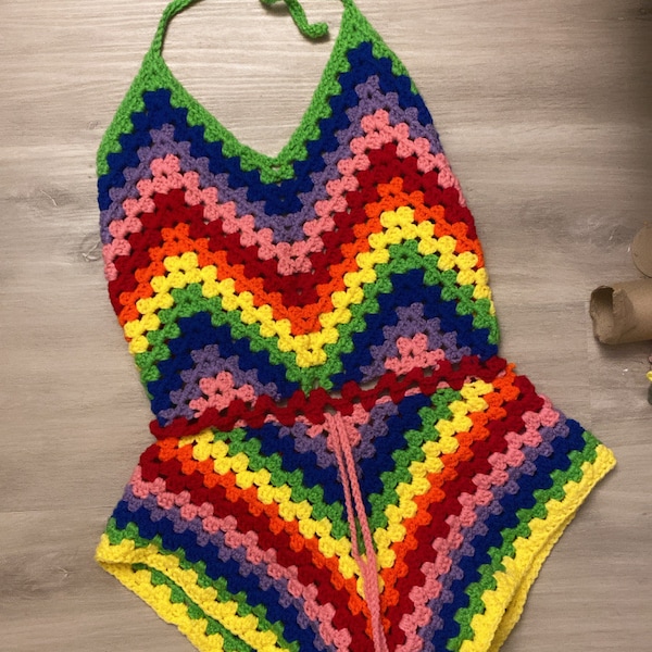 ARCADE SWEATER VEST Rainbow Colorful Chunk Indie Hipster Oversized Cozy ...