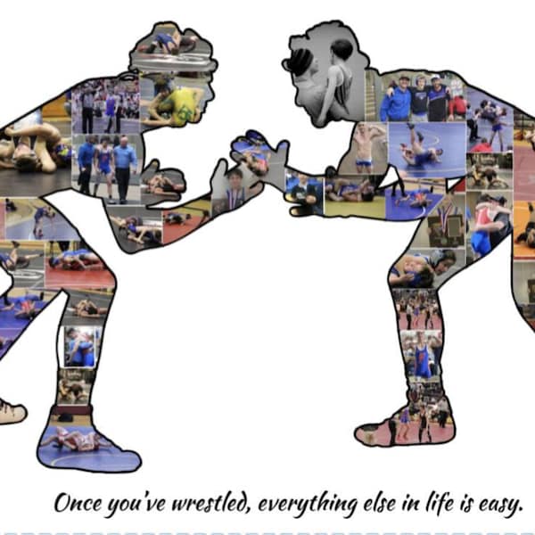 Custom Wrestling Photo Collage Template Personalized Wrestling Prints ...