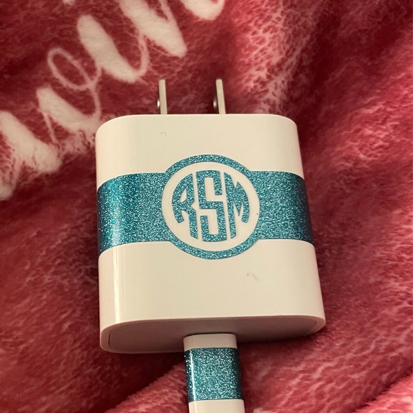 Monogram Charger Wrap for iPhone iPad Ipod, Charger Wrap Decal ...