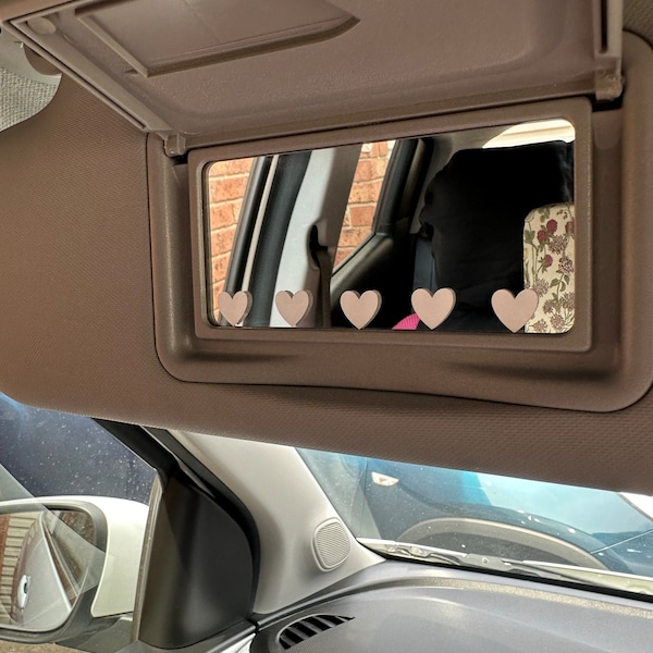 Heart Car Mirror Decal, Car Mirror Sticker, Rear View Mirror Decal, Car ...