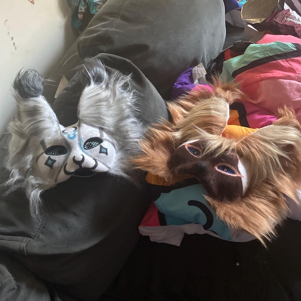 Rare Lynx Therian Mask . Fluffy and Furry Masks Hand Painted. Unique ...