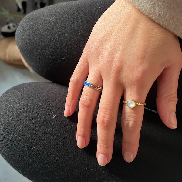 Greek Style Ring With Blue Opal, Bague De Style Grec Avec Opale Bleue ...