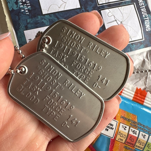 Simon 'GHOST' Riley US Military Dog TAGS - Detailed Replica Collector ...