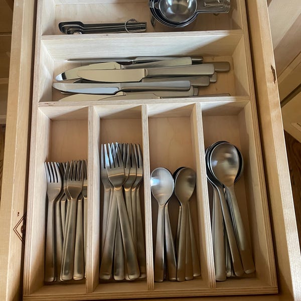 13 to 15 Inches Wide Drawer Insert, Custom Drawer Organizer, Wood ...