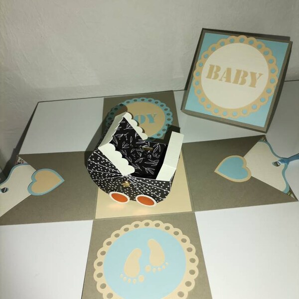 Exploding Box With Baby Carriage !digital Cutting File! - Etsy