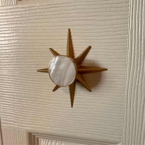 Mid-century Modern Solid Brass Cabinet Knob in Brushed Brass Gold for ...