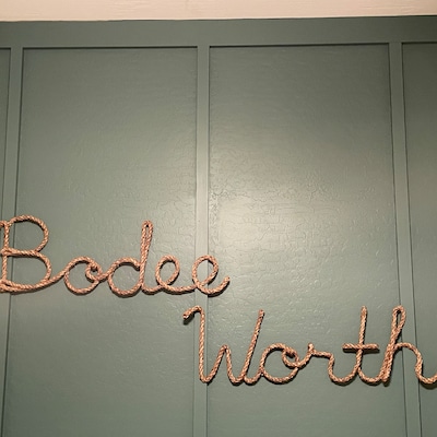 5 LETTER Rope Name Sign, Western/nautical Rope Name Art, Lasso Name ...